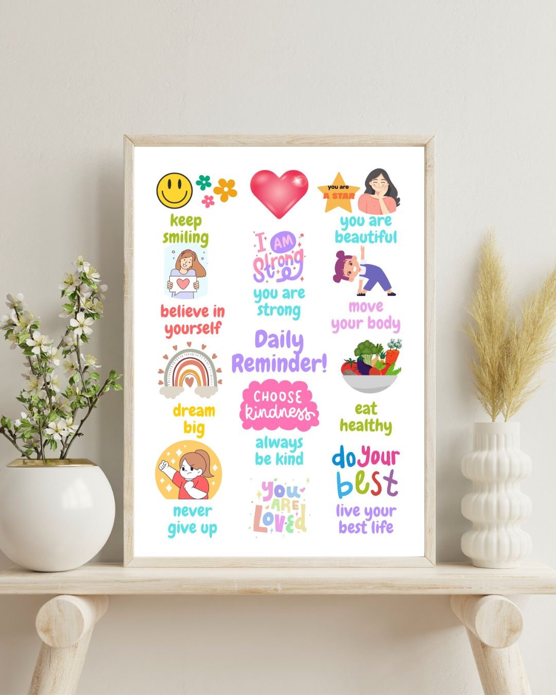 Daily Reminder Motivational Wall Art Digital Print Positive Affirmation ...