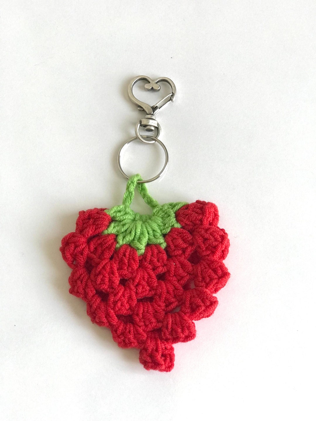 Crochet Key Holder, Red Key Holder With Strawberry, Handmade Key Holder ...