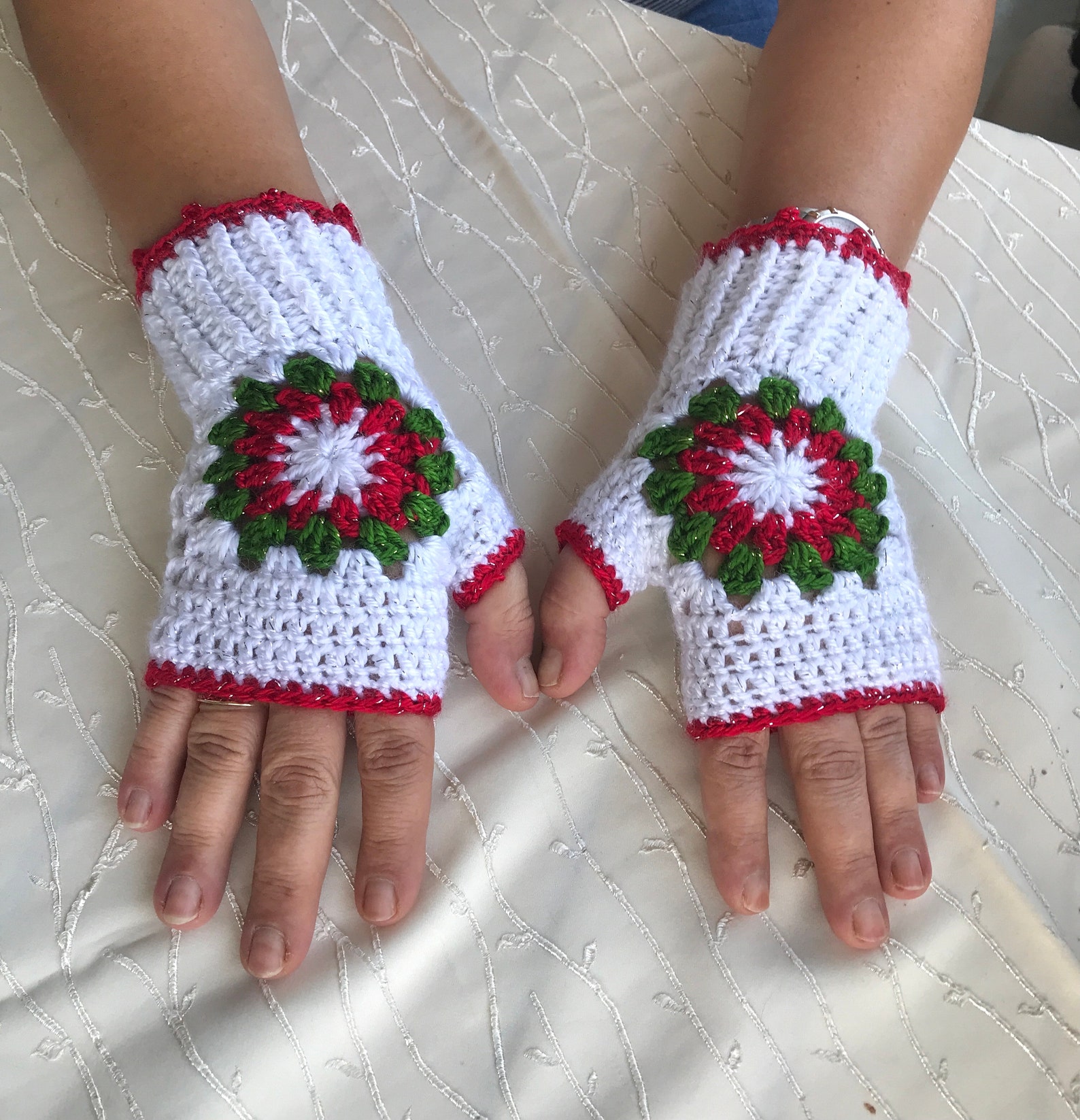Crochet Fingerless Gloves Women Granny Square Fingerless Glovesgift ...