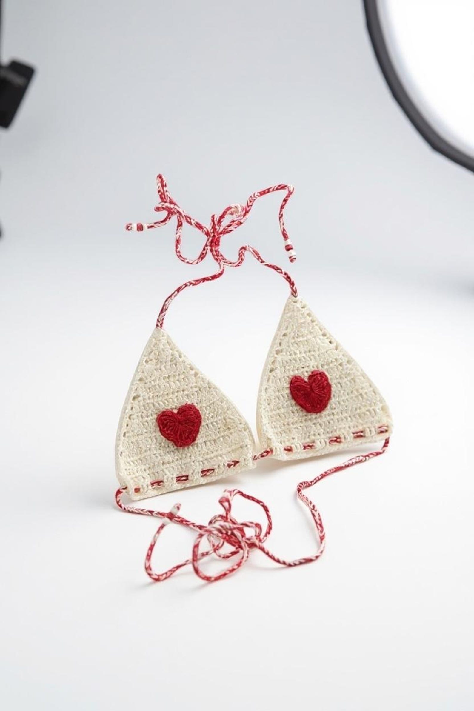 Crochet Heart Bikini Top, Bohemian Bikini Top, Beachwear, Bralette Top ...