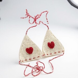 Crochet Heart Bikini Top, Bohemian Bikini Top, Beachwear, Bralette Top ...