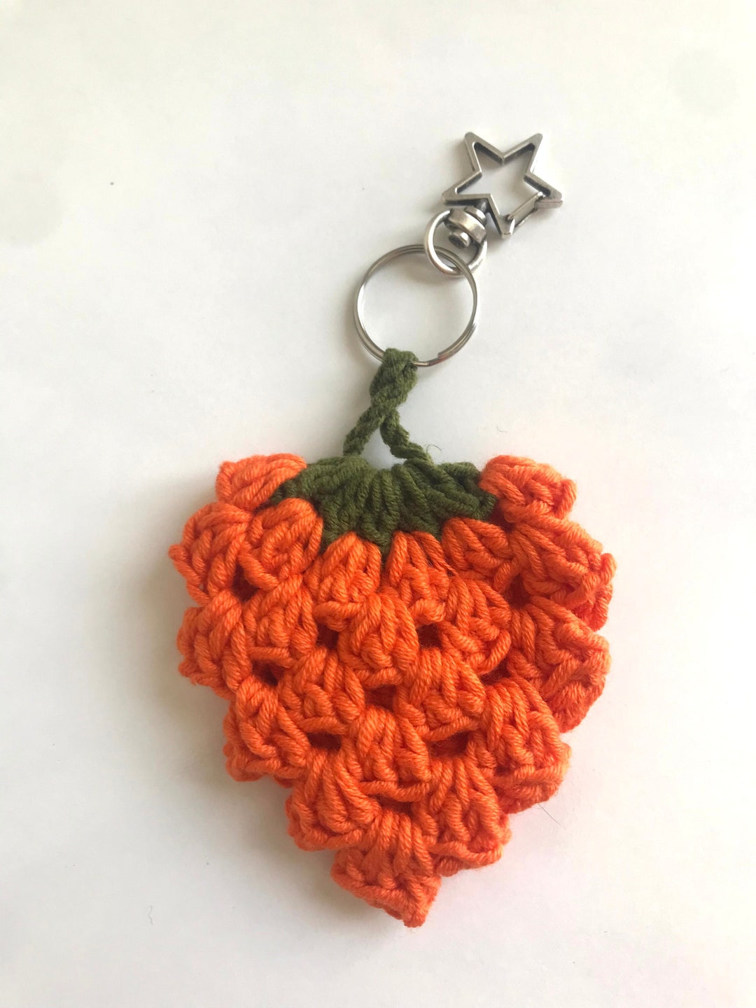 Crochet Key Holder, Orange Key Holder With Strawberry, Handmade Key ...