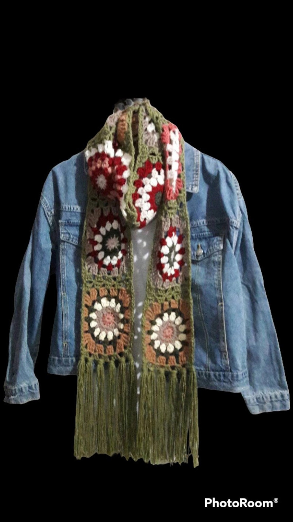 Granny Square Scarf Celebrity Inspired Scarf Hippie Scarf - Etsy