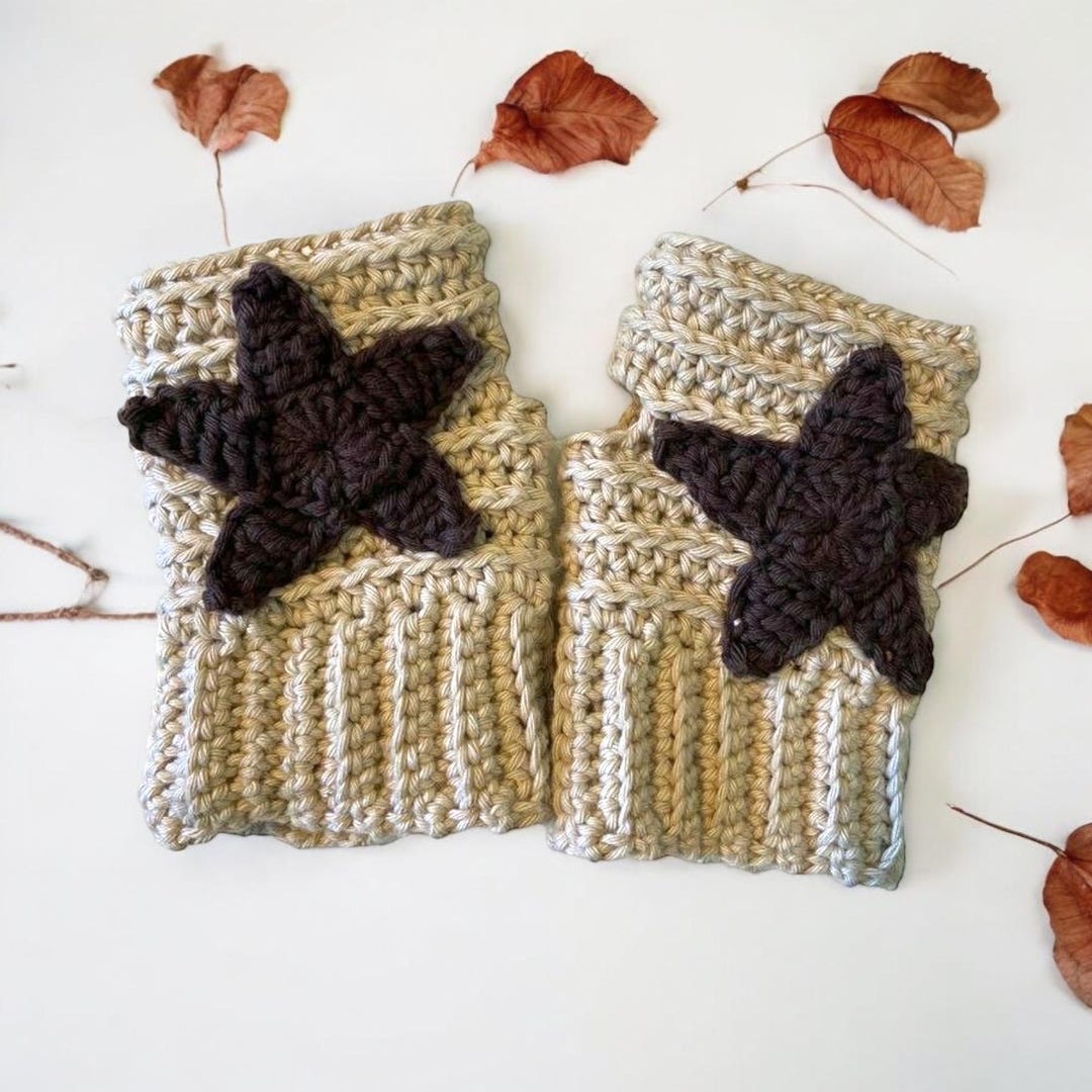 Crochet Star Gloves Trendy Star Gloves Gift Boho Chic Fingerless Gloves ...