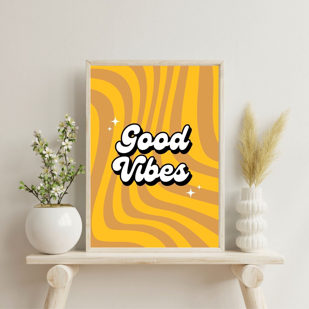 Good Vibes Motivational Wall Art Digital Poster Gift Printable Mental ...