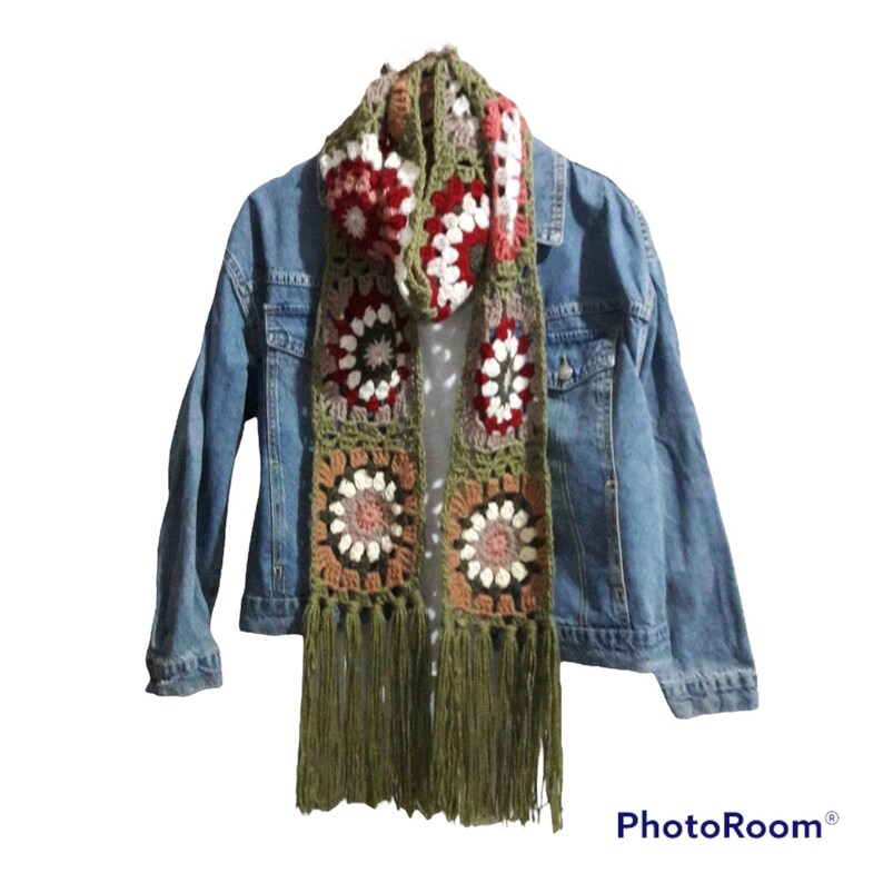 Granny Square Scarf Celebrity Inspired Scarf Hippie Scarf - Etsy