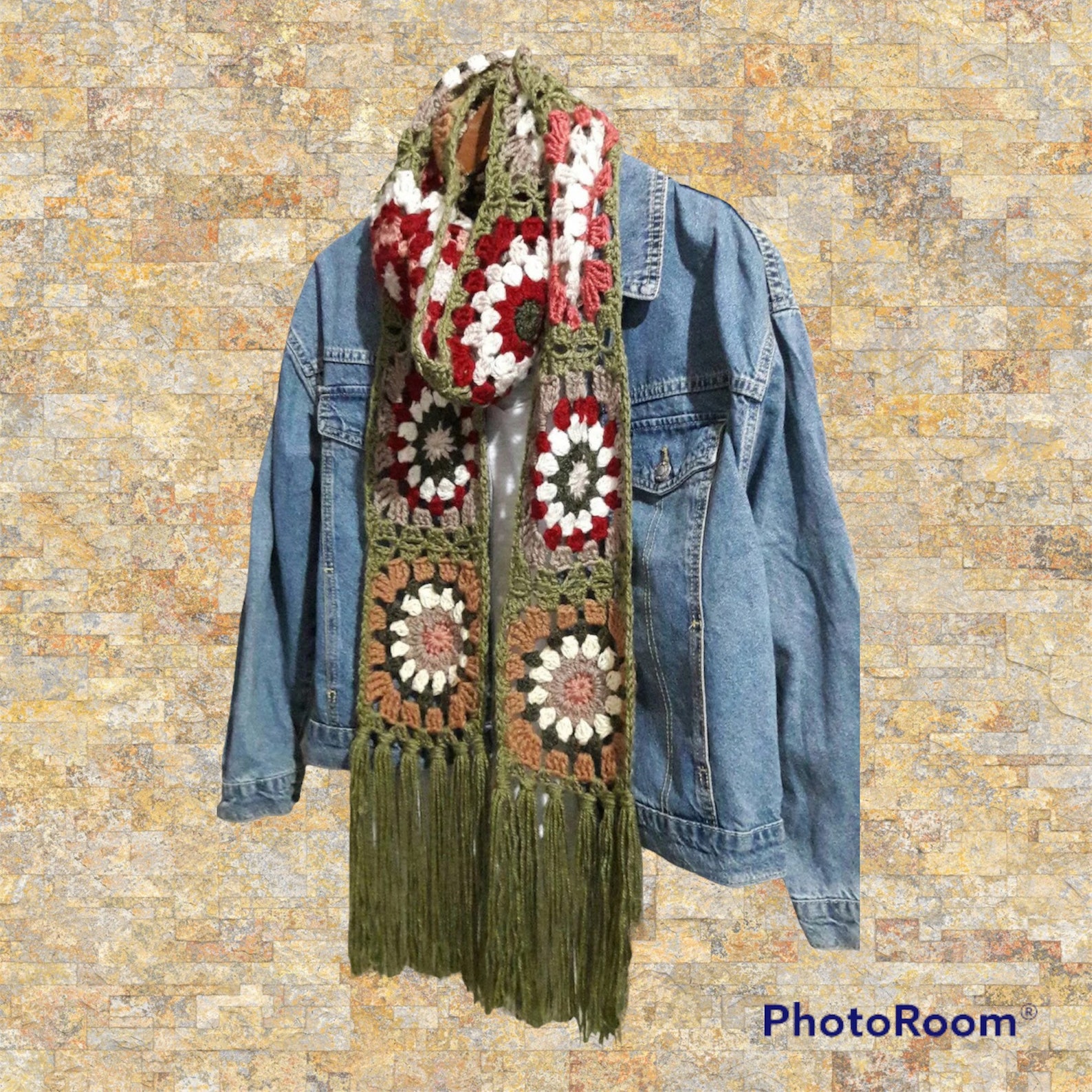 Granny Square Scarf Celebrity Inspired Scarf Hippie Scarf - Etsy