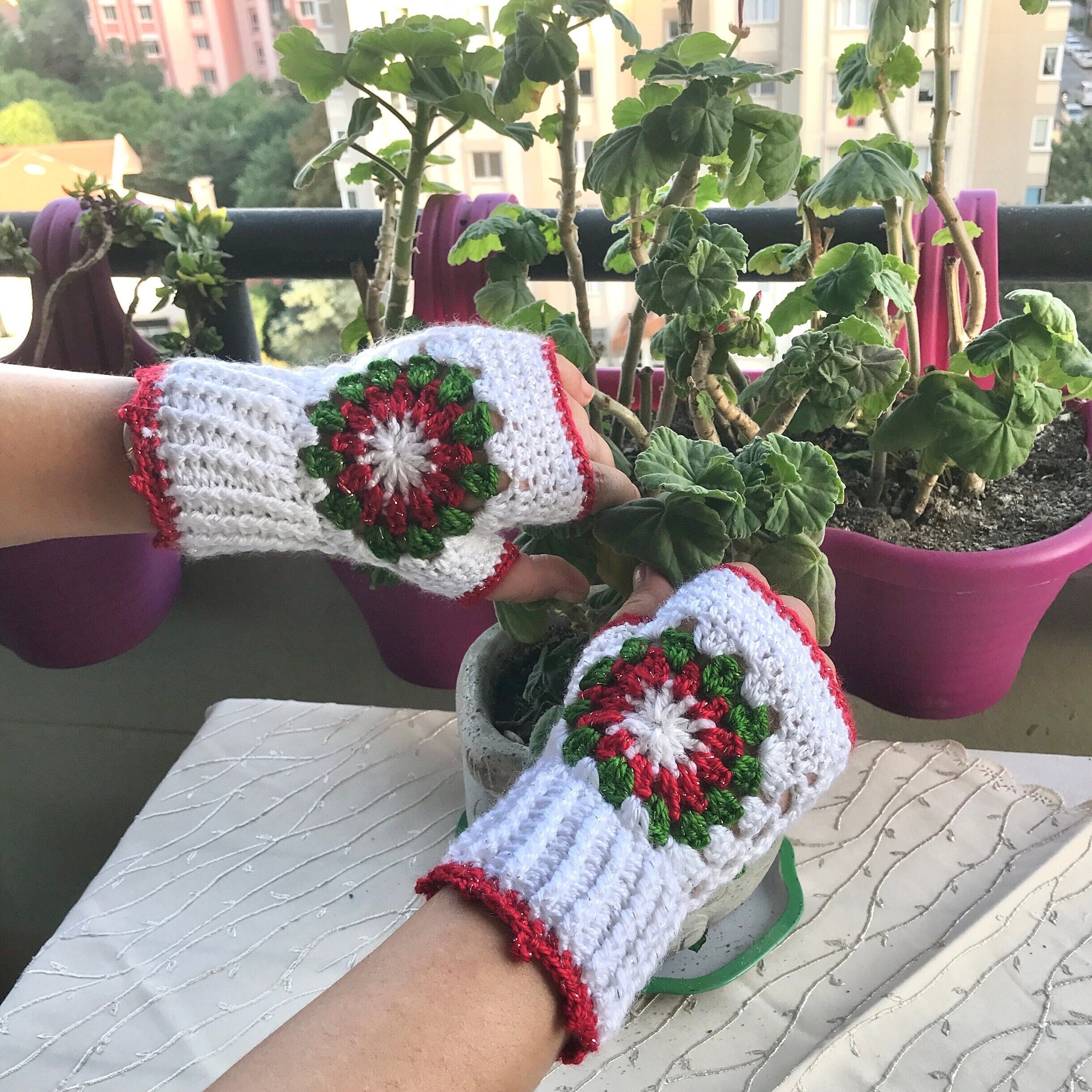 Crochet Fingerless Gloves Women Granny Square Fingerless Glovesgift ...