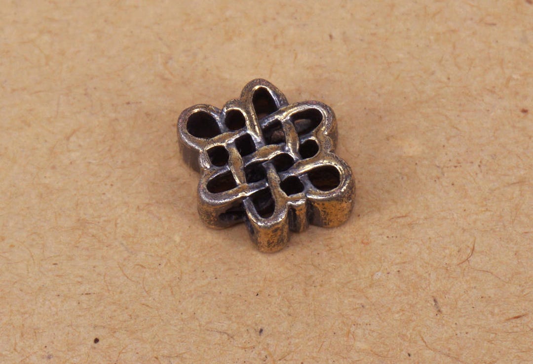 Chinese Knot Spacer Bead, Celtic Knot Charm , Luck Charm , Copper ...
