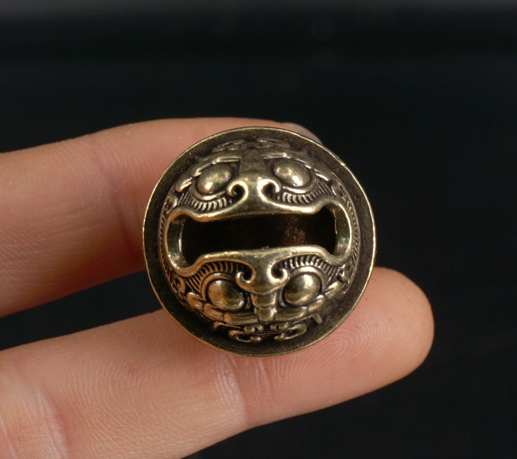 Copper Bell Charm, Bronze Bell Bead, Carved Beads Diy - Etsy