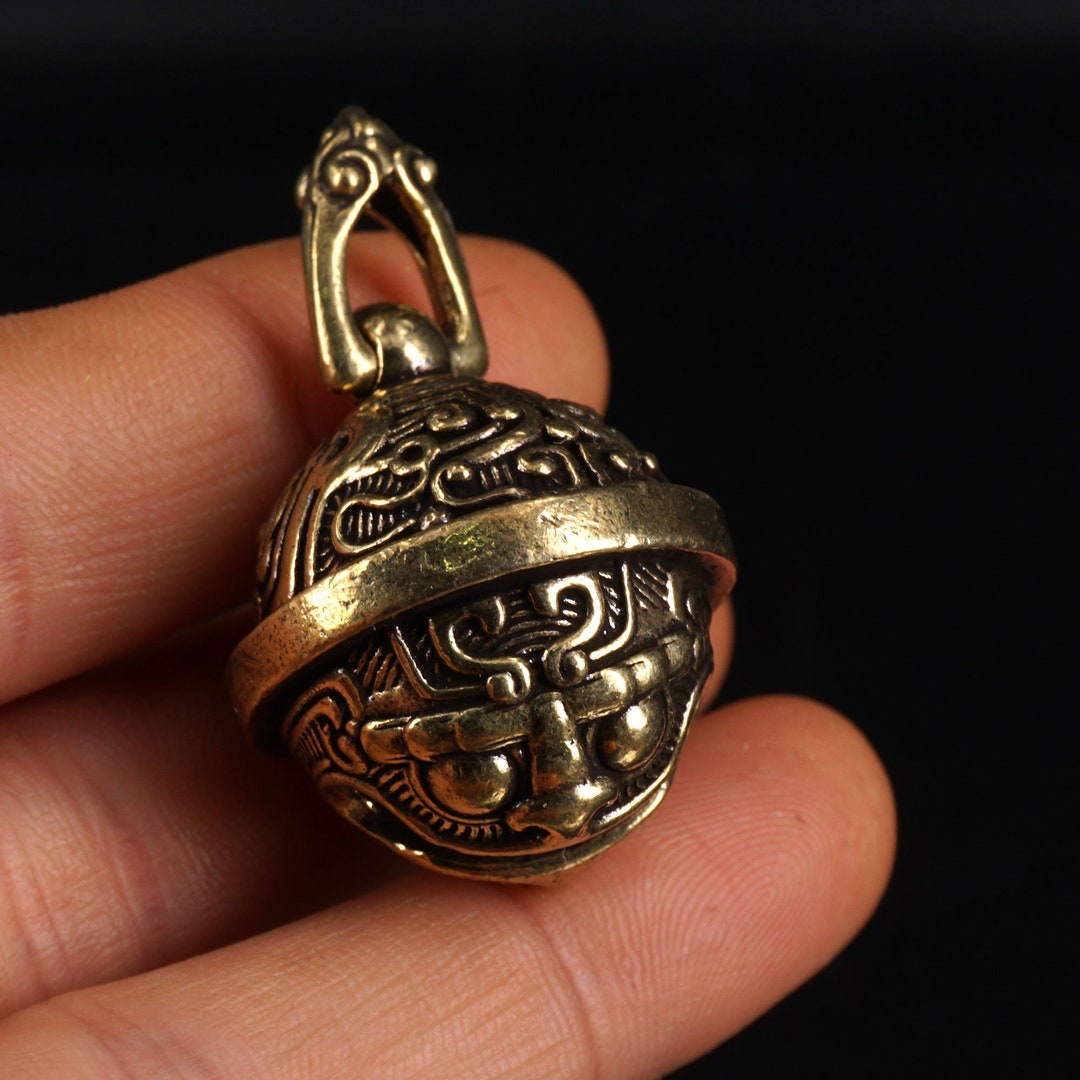 Copper Bell Charm, Bronze Bell Bead, Carved Beads Diy - Etsy