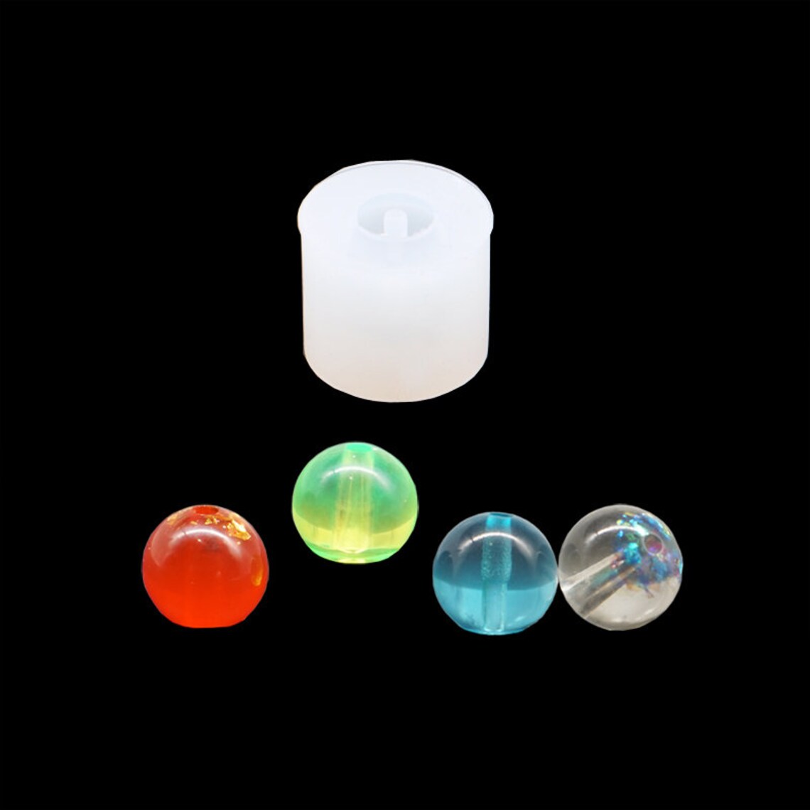 5pc Round Bead Resin Silicone Mould bead Make Mold With Hole - Etsy