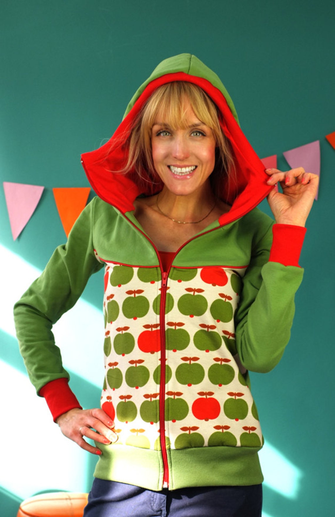 Hooded Jacket apple Green - Etsy