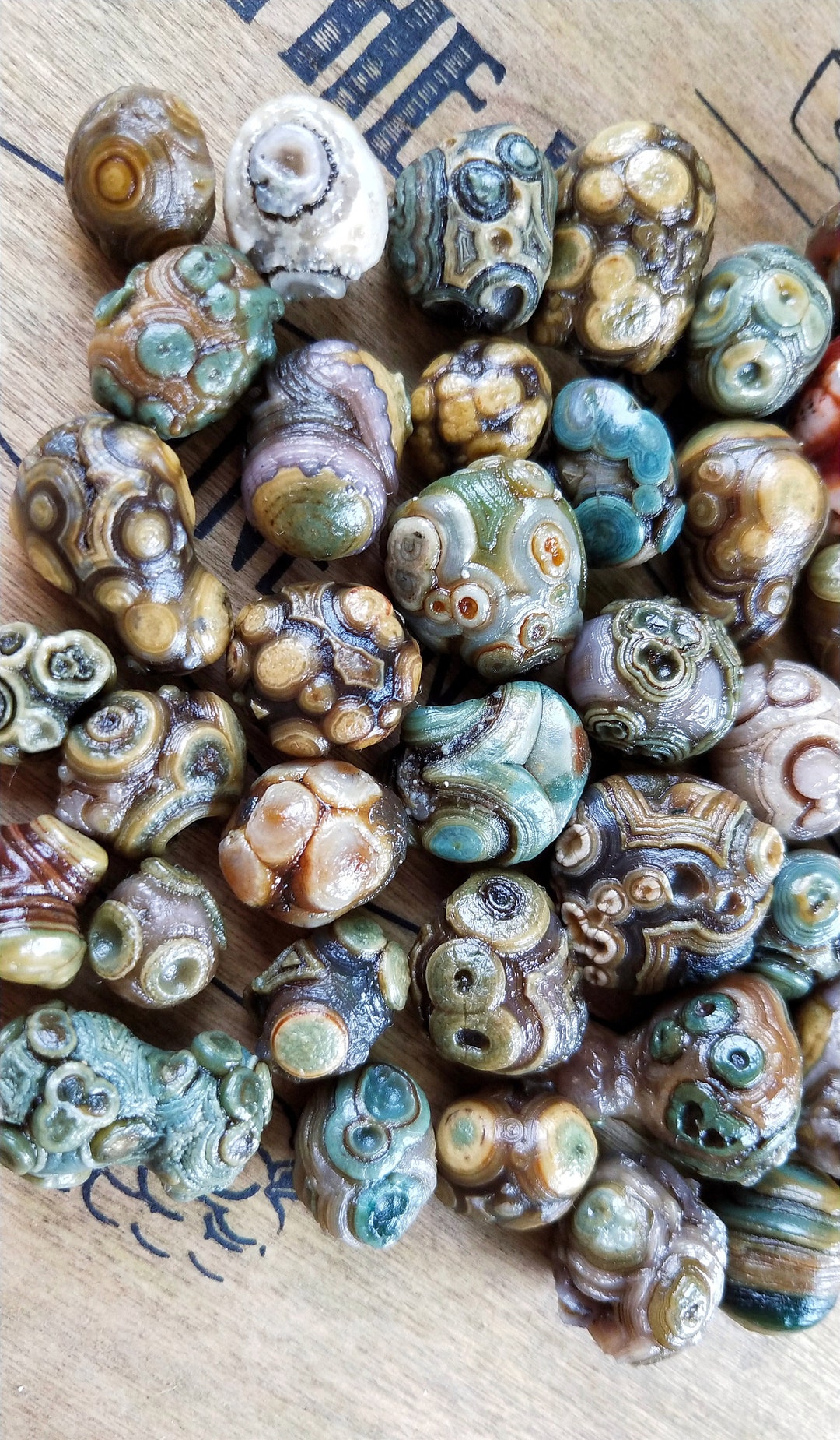 High-grade Small Gobi Eye Agate, Beads Size, From the Gobi Desert, Not ...