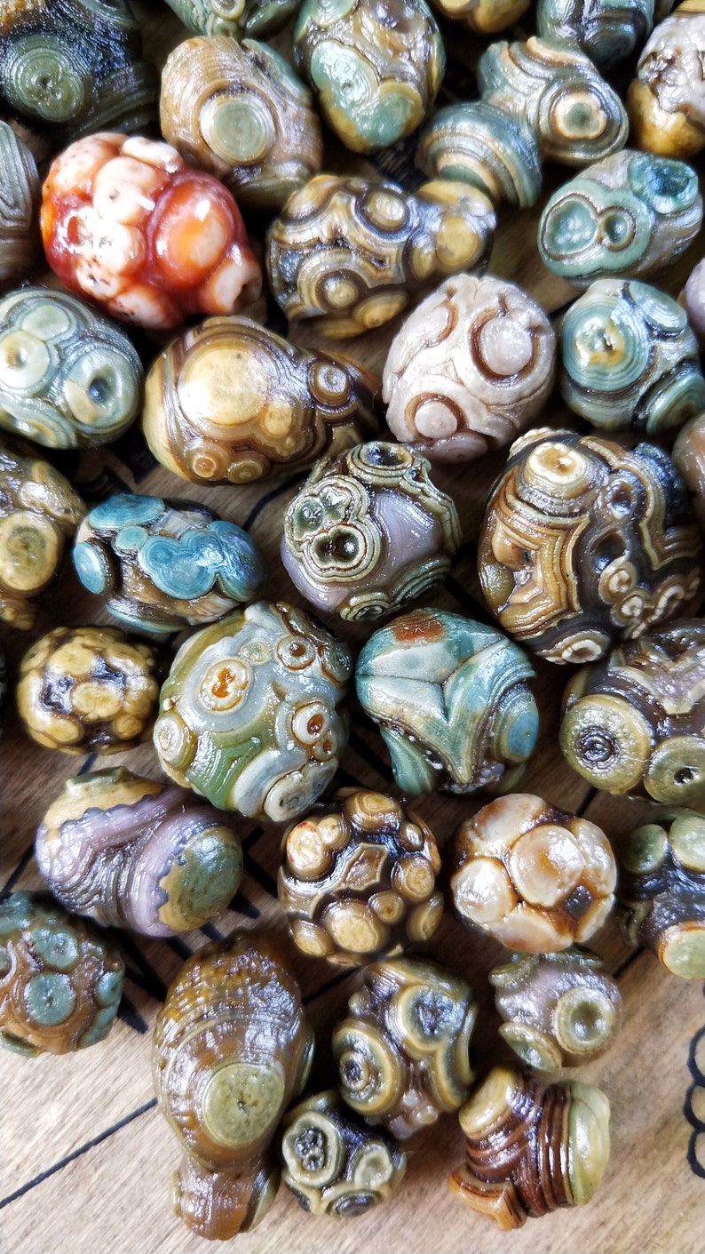 High-grade Small Gobi Eye Agate, Beads Size, From the Gobi Desert, Not ...