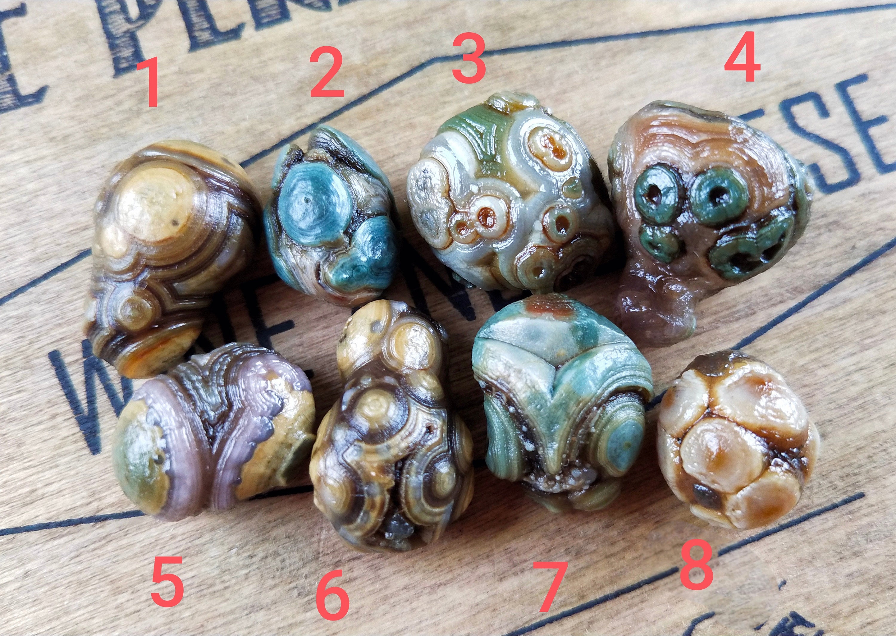 High-grade Small Gobi Eye Agate, Beads Size, From the Gobi Desert, Not ...