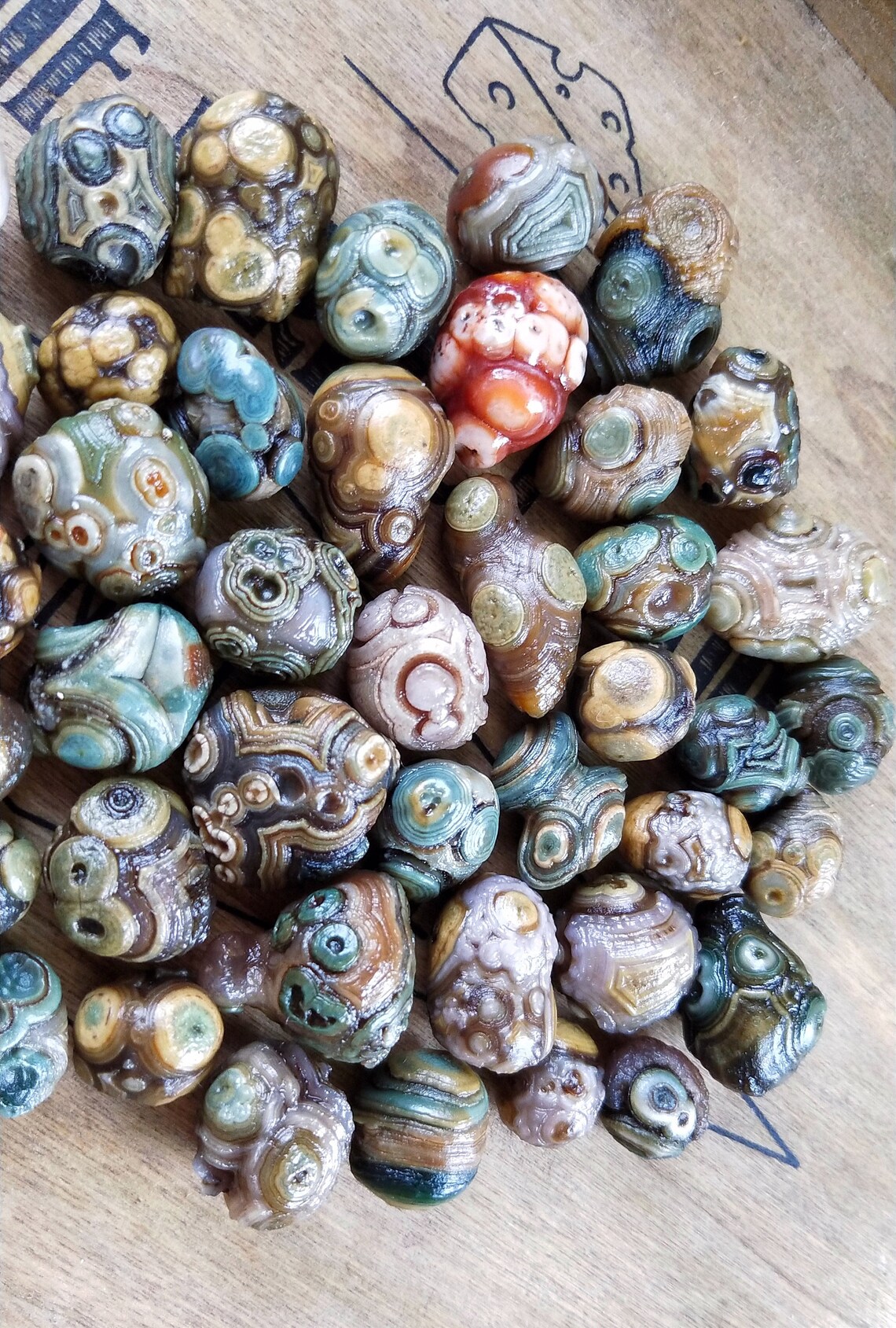 High-grade Small Gobi Eye Agate, Beads Size, From the Gobi Desert, Not ...