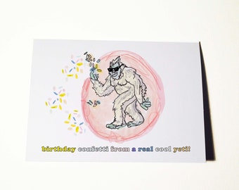 Yeti Birthday Card Yeti Card Funny Yeti Birthday Card Happy - Etsy