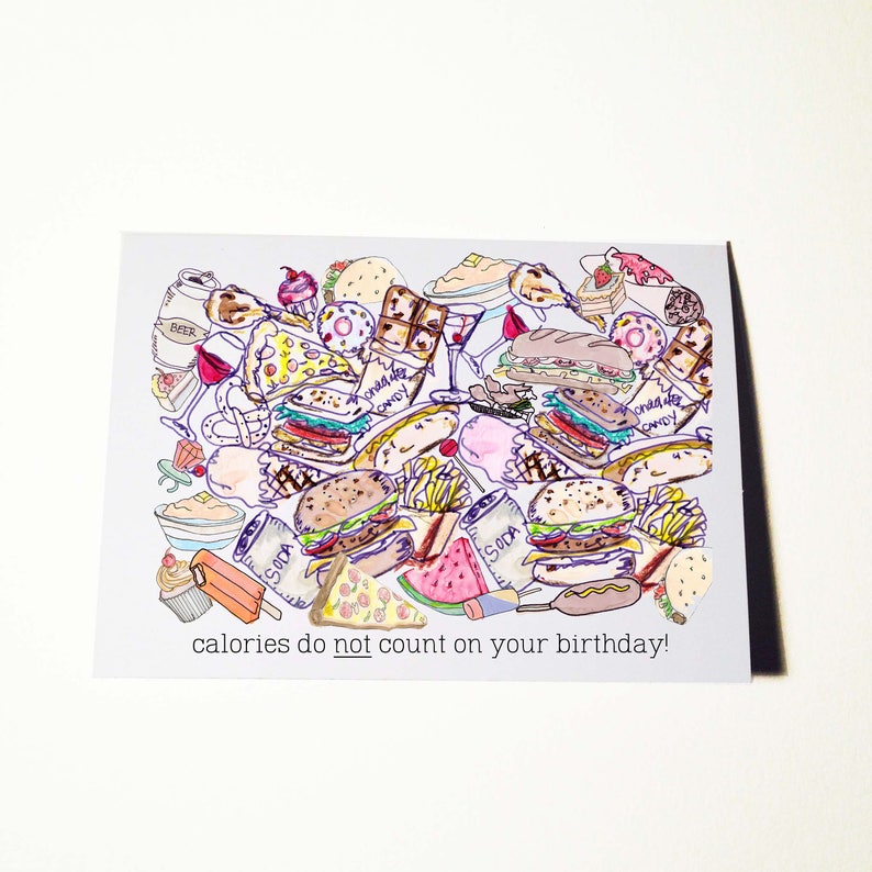 Foodie Birthday Card | Etsy