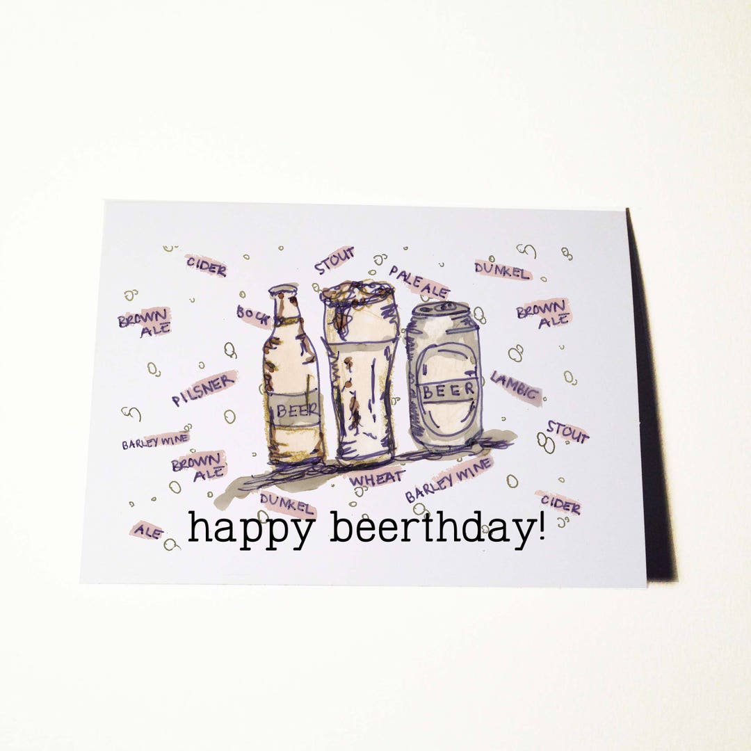 Beer Day Birthday Card - Etsy