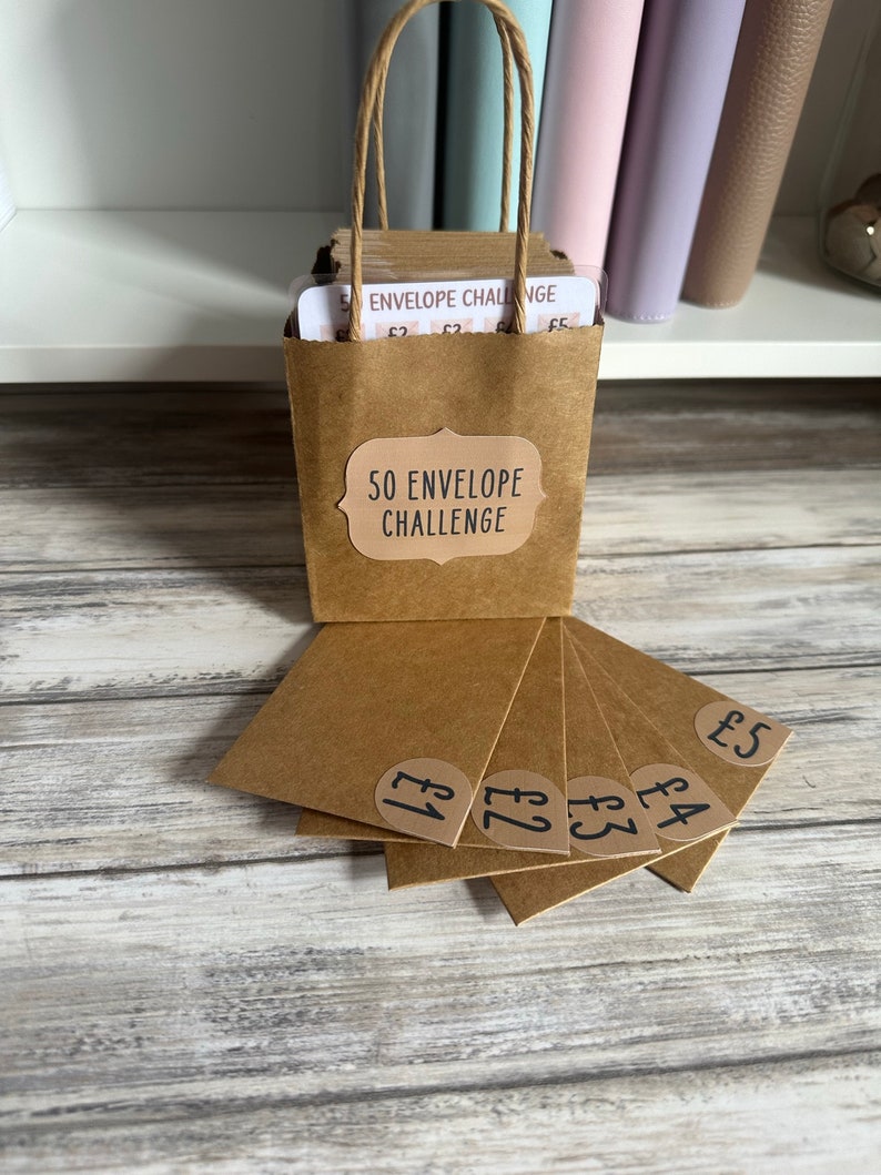 50 Envelope Challenge Savings Challenge Cash Stuffing - Etsy