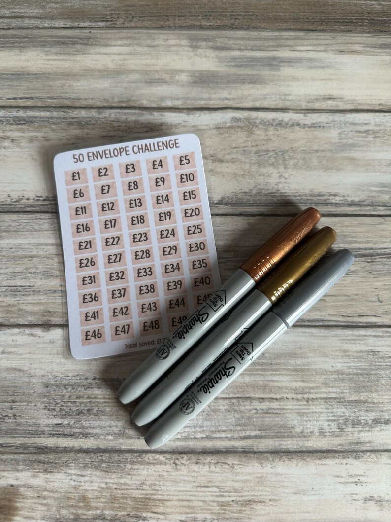 50 Envelope Challenge Savings Challenge Cash Stuffing - Etsy