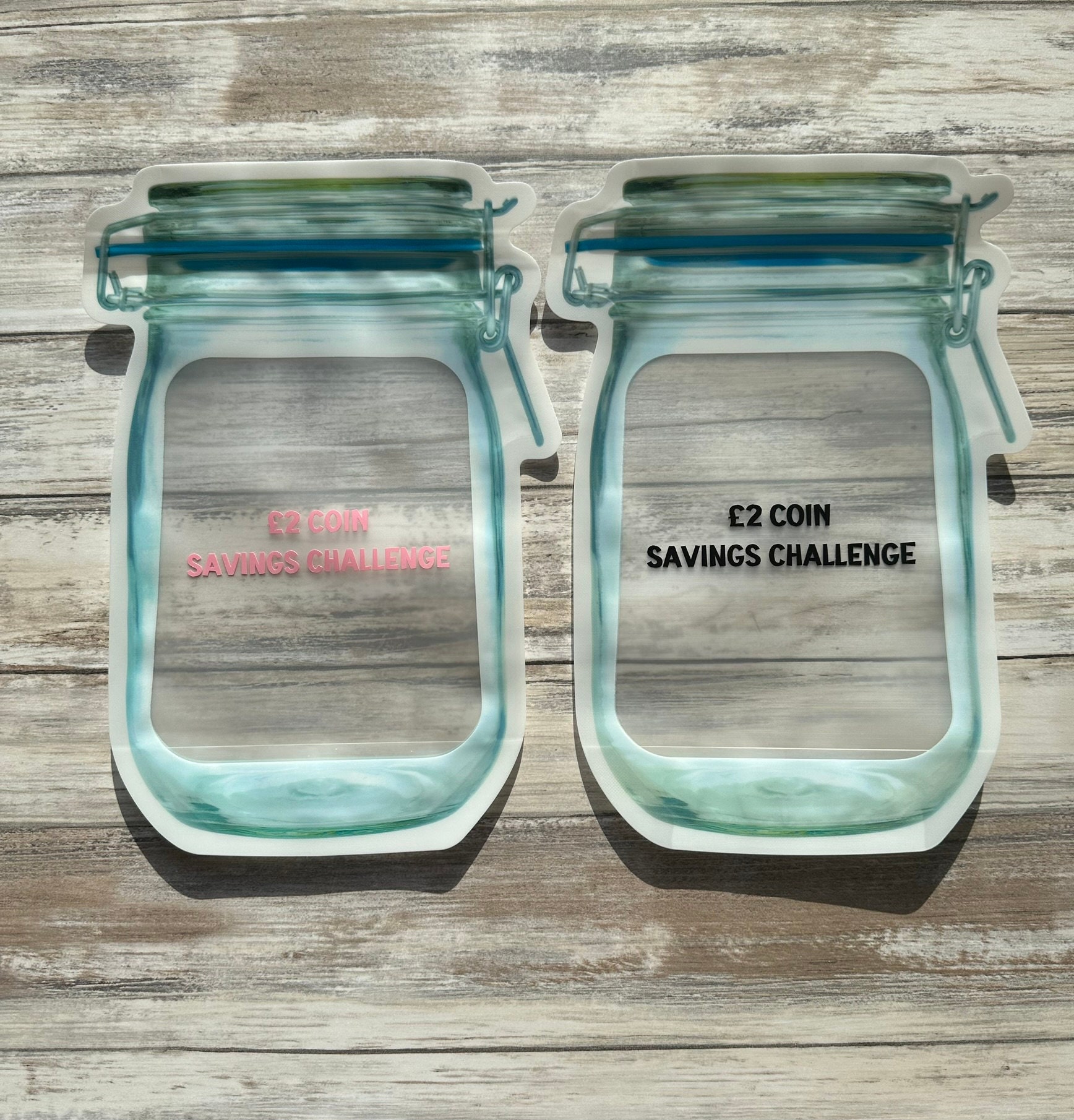 2 Pound Savings Challenge, Coin Jars, Savings Challenge, Lay Flat ...