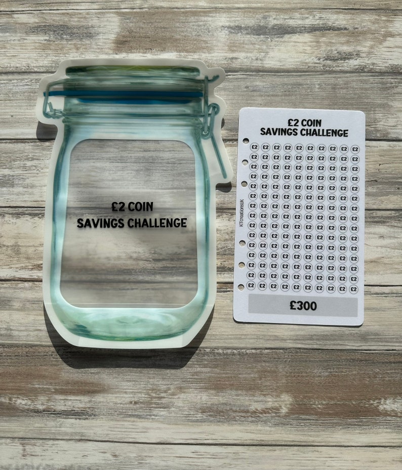 2 Pound Savings Challenge, Coin Jars, Savings Challenge, Lay Flat ...