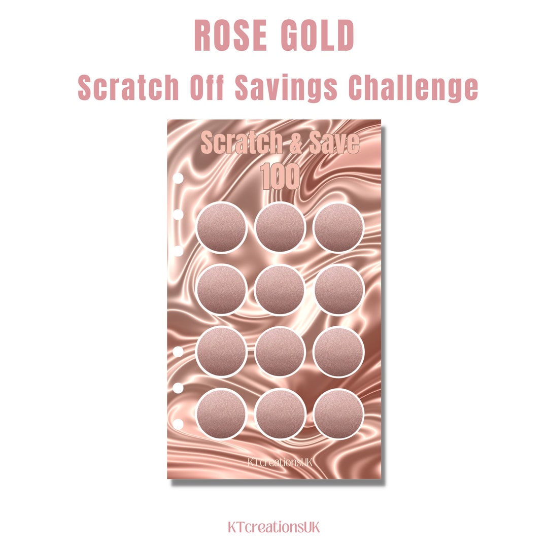 Rose Gold Scratch off Savings Challenge, Savings Challenge, Scratch off ...