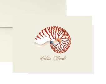 Shell Note Cards Stationery Set of 10 Cards in White or Light - Etsy
