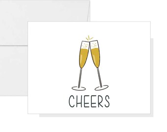 Champagne Toast Note Cards Design Your Own Couple's - Etsy