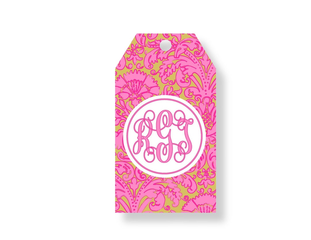 Preppy Monogram Gift Tags, Chic Chinoiserie Tags, Personalized Monogram ...