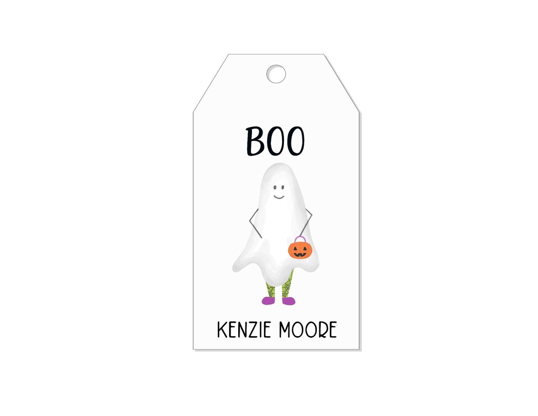 Personalized Halloween Gift Tags, Treat Bag Tags, Ghost Party Favor ...