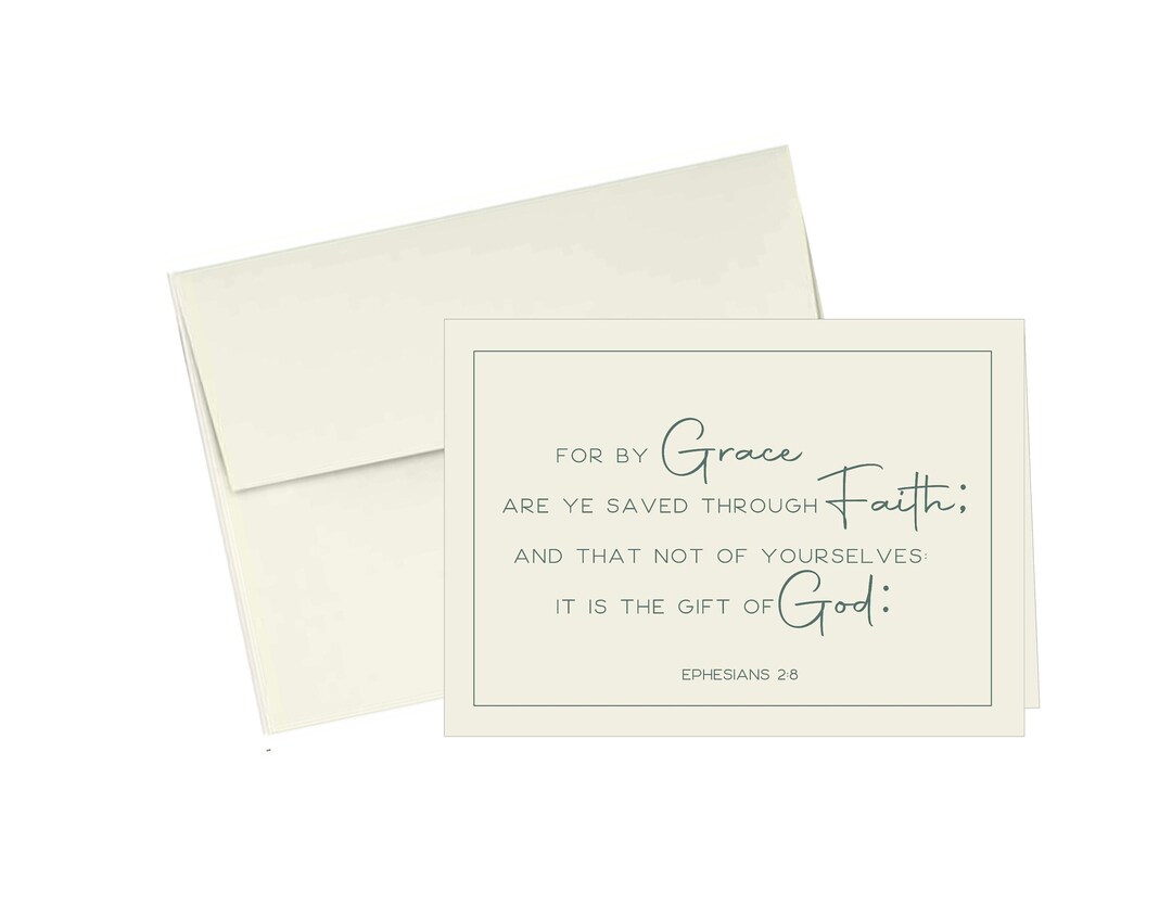 Christian Note Cards, Bible Verse Cards With Ephesians 2:8, Set of 10 ...