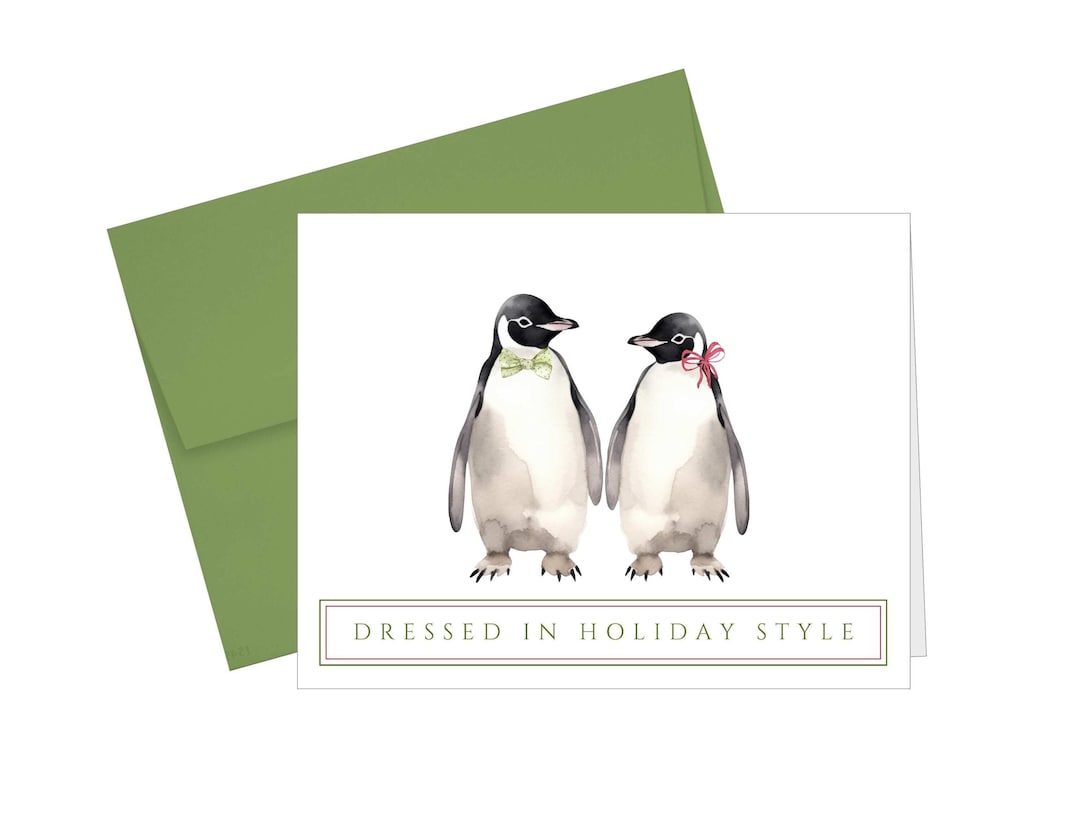 Penguin Christmas Cards, Penguins Dressed for Holidays, Couples ...