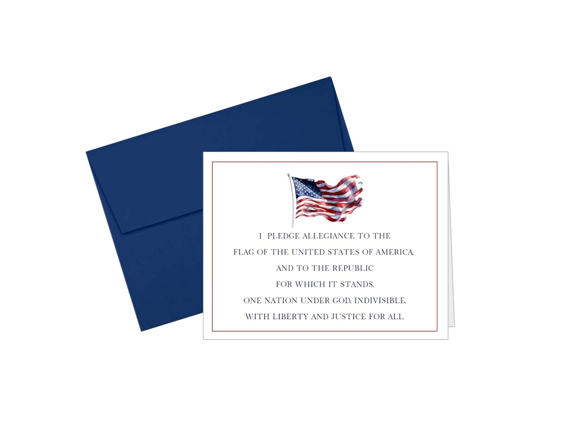 Pledge of Allegiance, American Flag Cards, Fourth of July Stationery ...