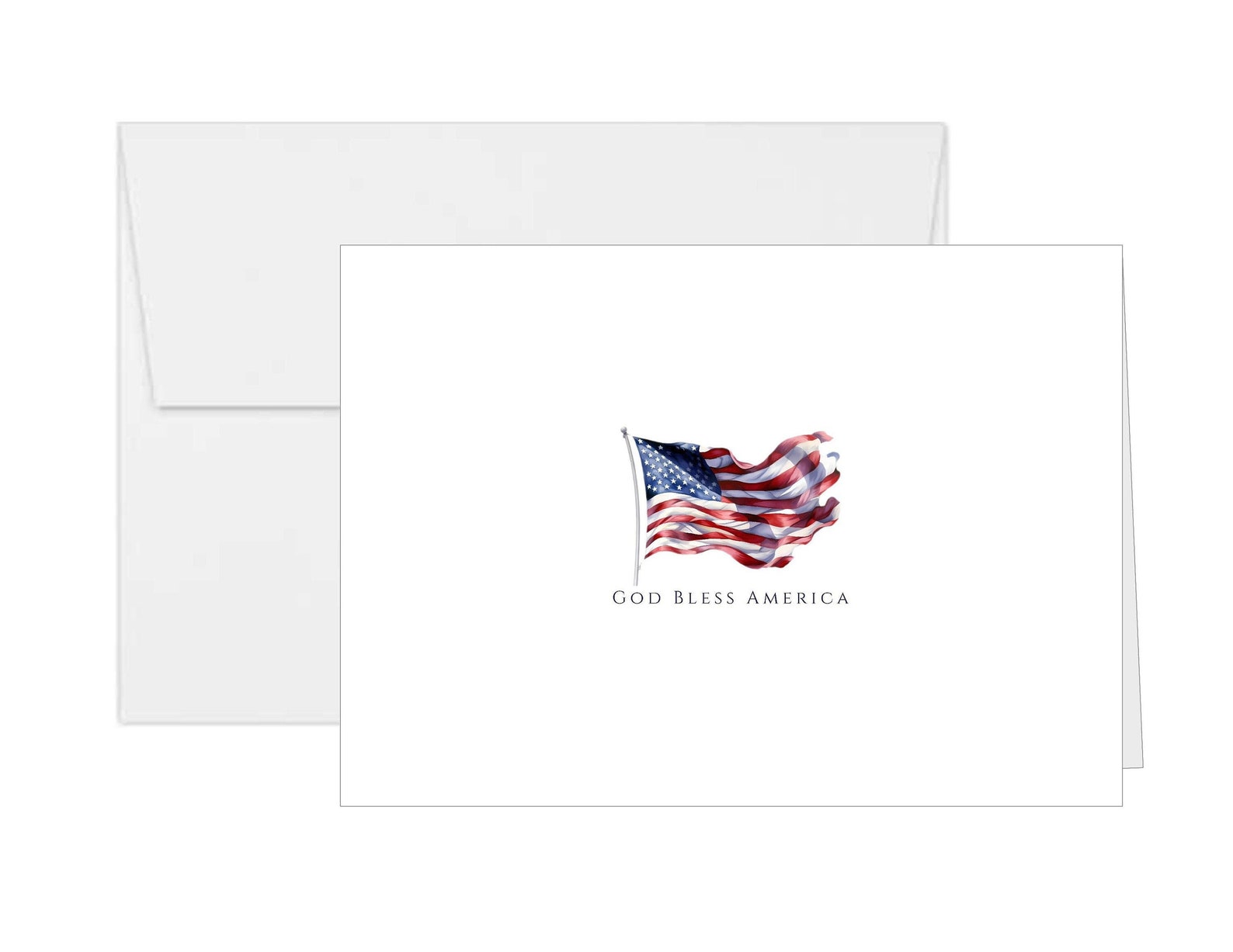 American Flag Note Cards | Patriotic Stationery | Set of 10 - Etsy