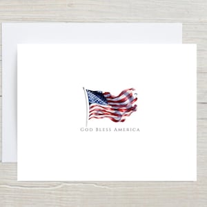 American Flag Note Cards | Patriotic Stationery | Set of 10 - Etsy