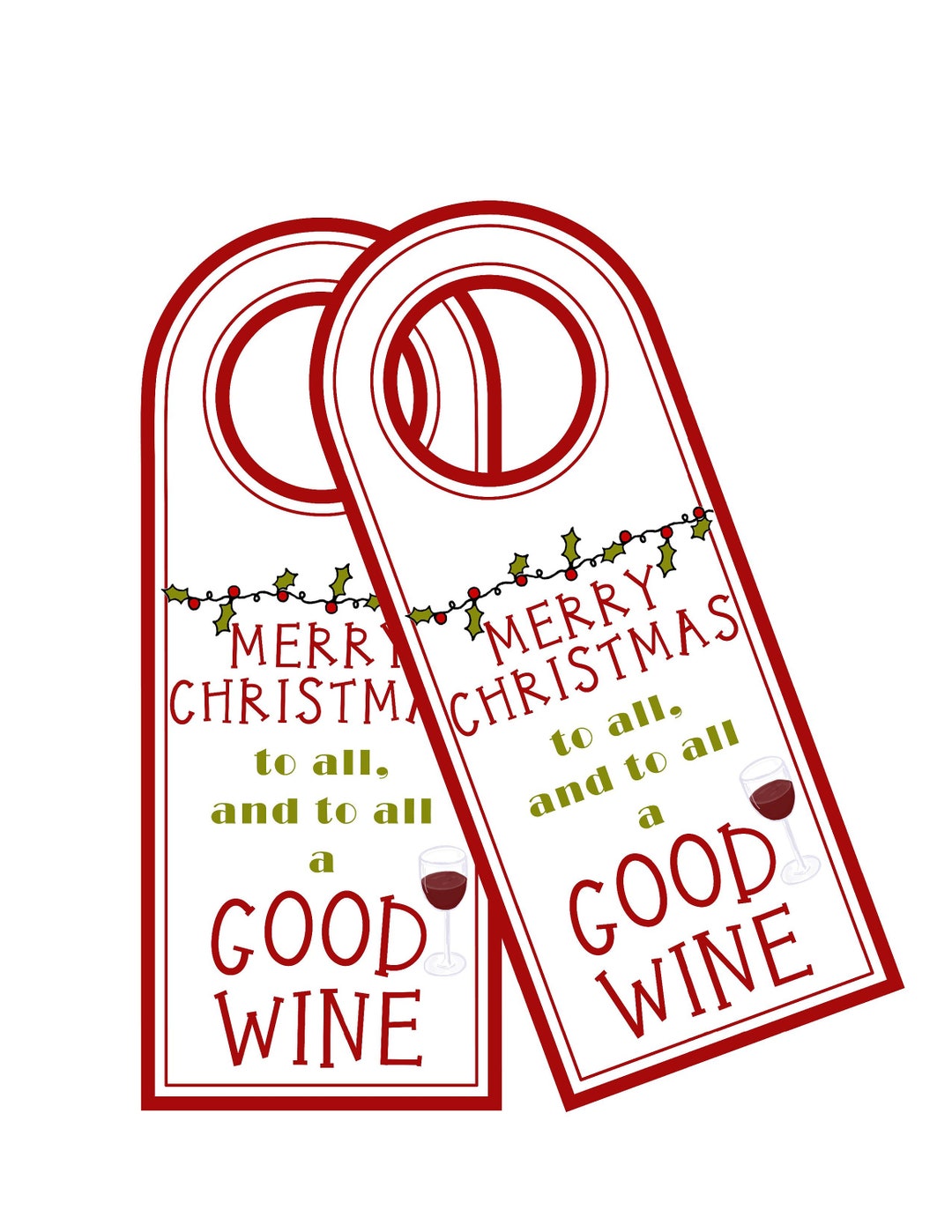 Christmas Wine Tags, Holiday Gift Tags, Wine Gift, Set of 6 - Etsy