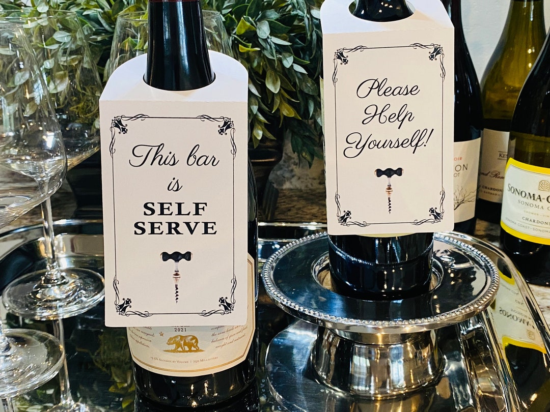 Party Decorations for Bar, Help Yourself Bar Signs, Self Serve Bar ...