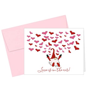 Cute Valentine Card, Gnome Valentine's Day Card, Single Card - Etsy