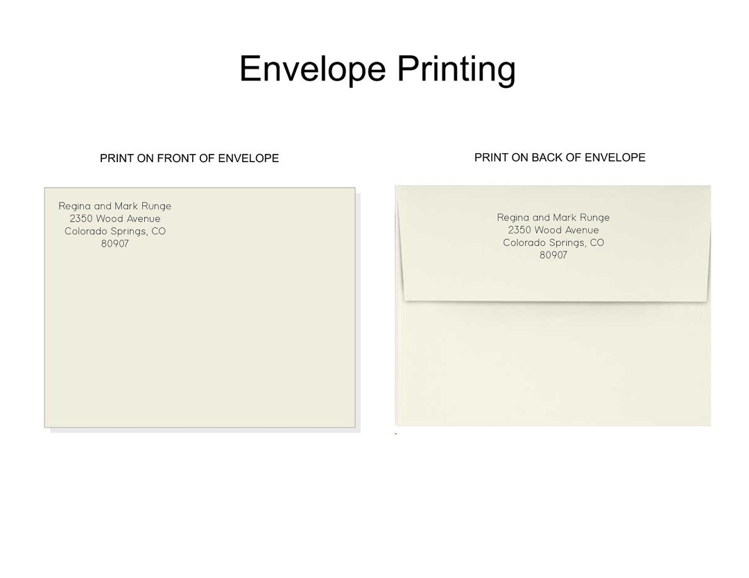 Envelope Address Printing, Return Address Printing - Etsy