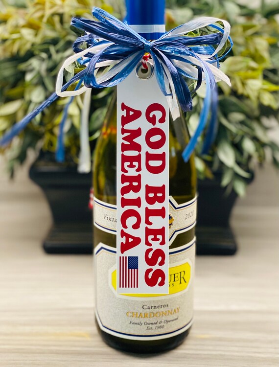 American God Bless America Gift Tags Wine Gift Tags - Etsy