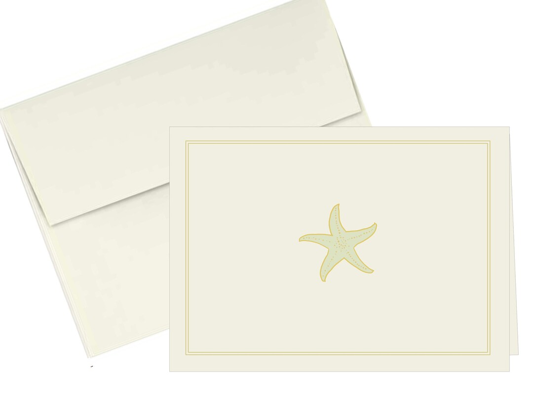 Starfish Note Cards, Thank You Cards, Set of 10 - Etsy