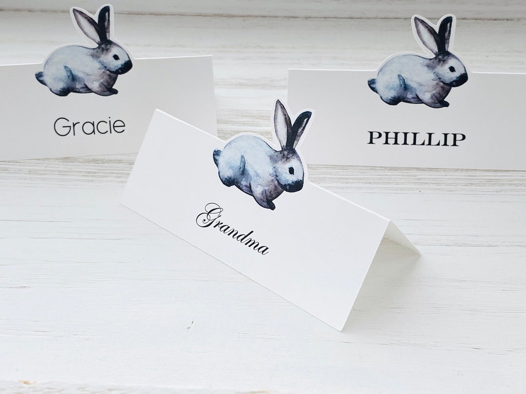 Easter Bunny Place Cards, Easter Table Cards, Set of 8 Seating Cards - Etsy