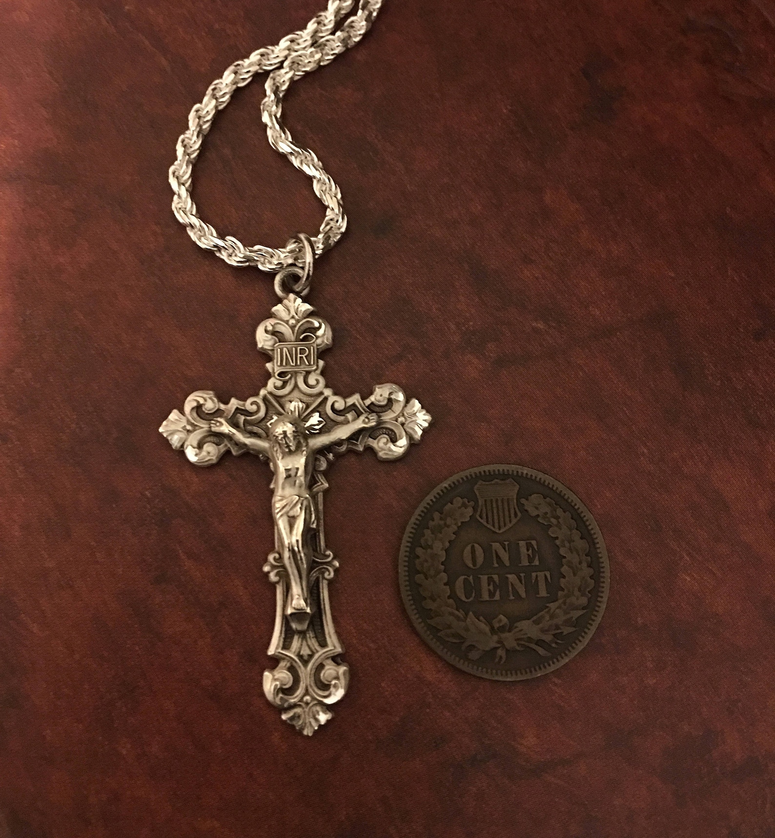 Mens Sterling Silver Crucifix Cross .925 Solid Sterling Silver | Etsy