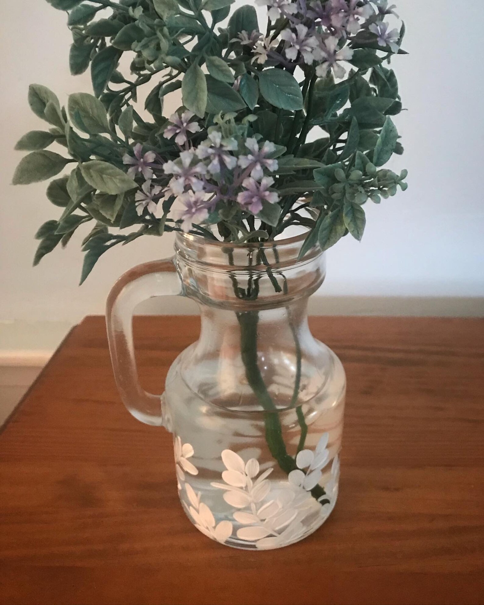 Hand Painted Glass Pitcher/vase - Etsy