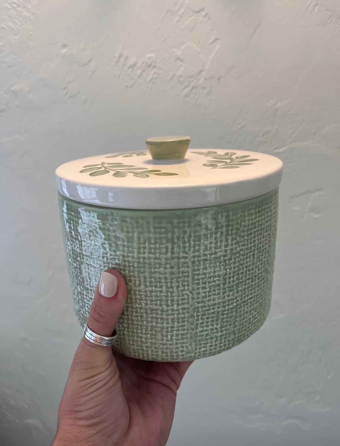 Med. Ceramic Storage Container Sage Green - Etsy