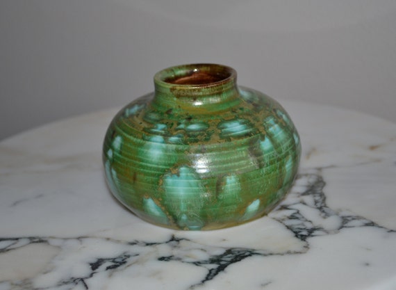 Vintage Pottery Vase Signed - Etsy