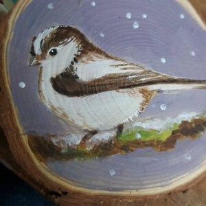 Hand Painted Wooden Slice Painting - Bird Series - Hanging Ornament ...